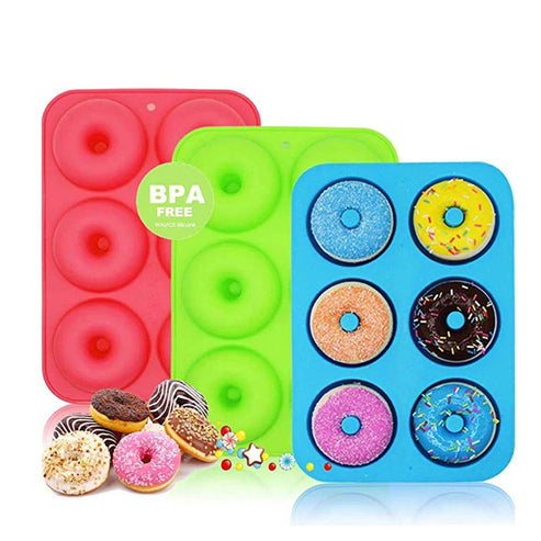 6 Holes Donuts Mold of Silicone Round Shape Donuts Mold Baking Jelly F ...